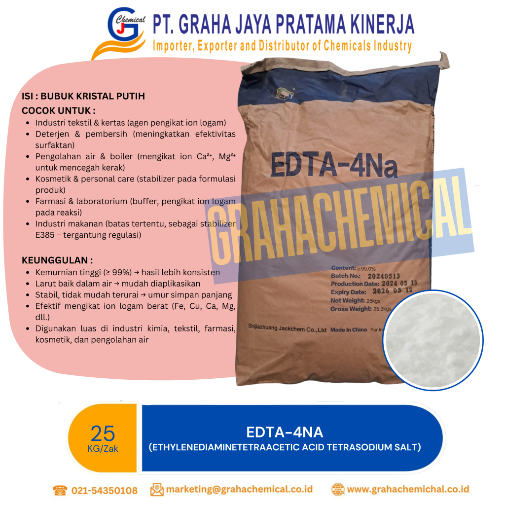 EDTA-4Na – Ethylenediaminetetraacetic Acid Tetrasodium Salt | Graha Chemical